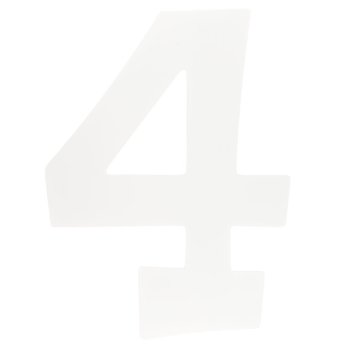 White Wood Number Wall Decor - 4 | Hobby Lobby | 244087